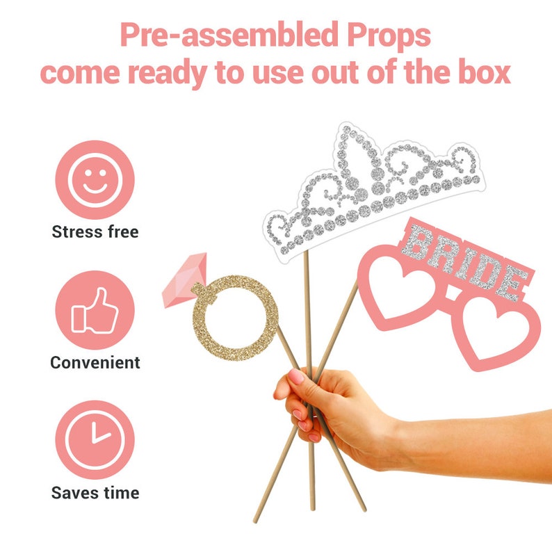 Wedding Photo Booth Props FULLY ASSEMBLED Gold Pink - Etsy