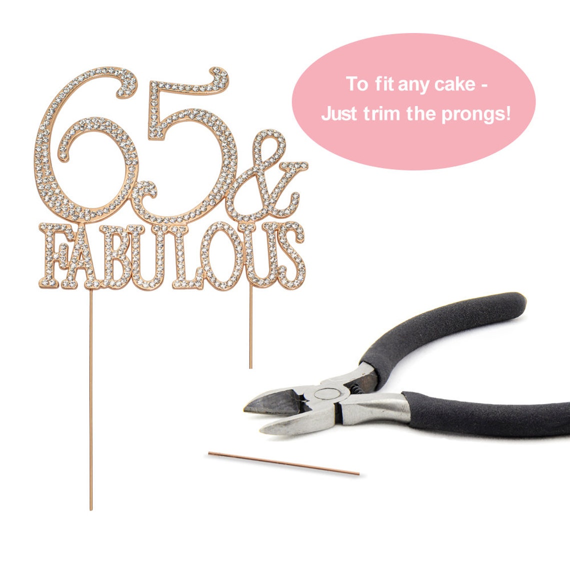 65 Birthday Cake Topper 65 & Fabulous Cake Topper ROSE - Etsy