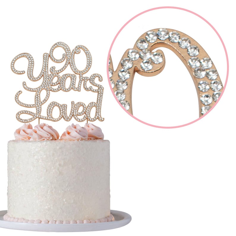 90 Birthday Cake Topper 90 Years Loved ROSE GOLD 90th - Etsy