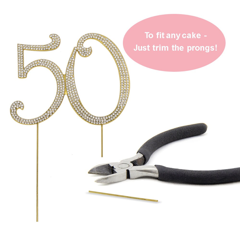 50 GOLD Cake Topper - 50th Birthday or Anniversary Decoration Ideas ...
