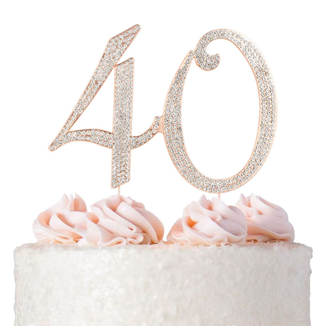 40 Birthday or Anniversary Cake Topper ROSE GOLD Number 40 Cake ...