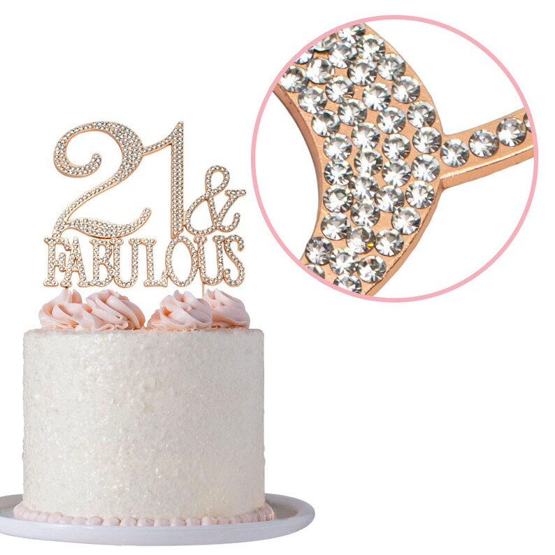 21 Birthday Cake Topper 21 & Fabulous ROSE GOLD Cake Topper - Etsy
