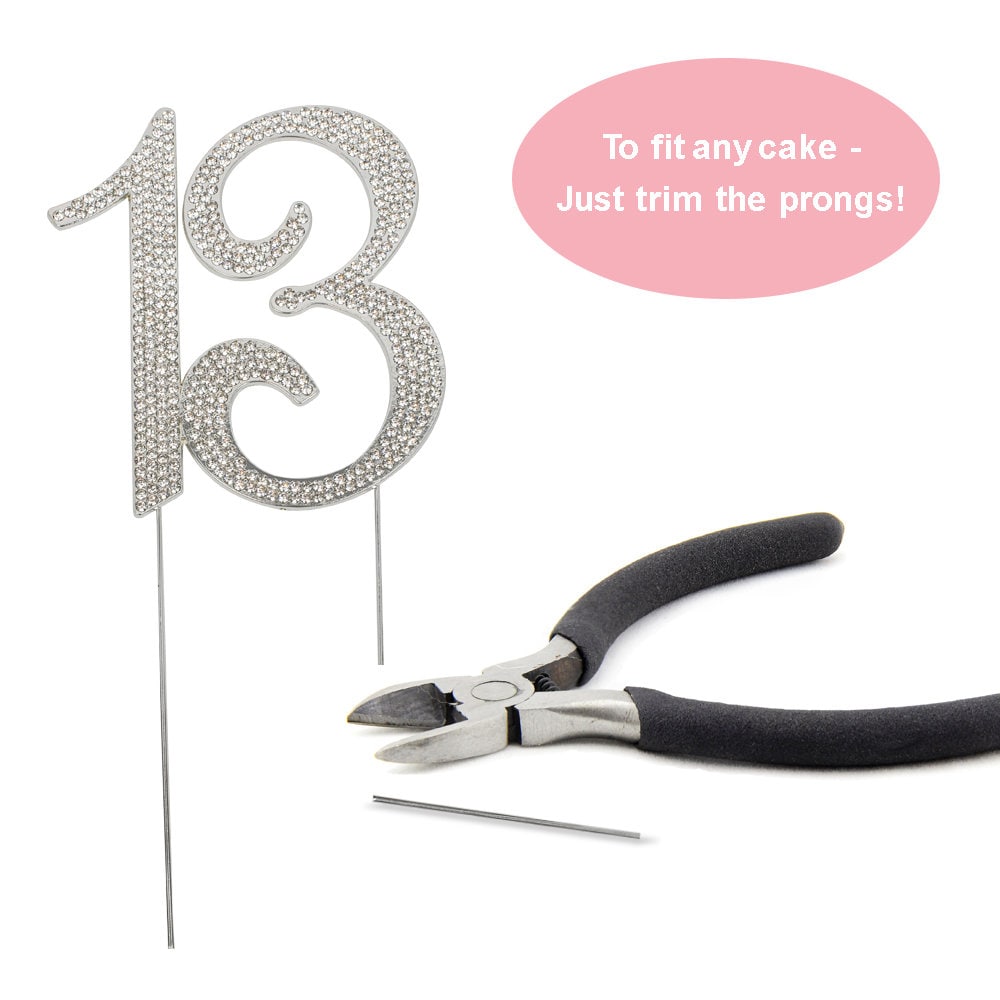 13 Birthday Cake Topper | SILVER Number Thirteen | 13th Birthday Party ...