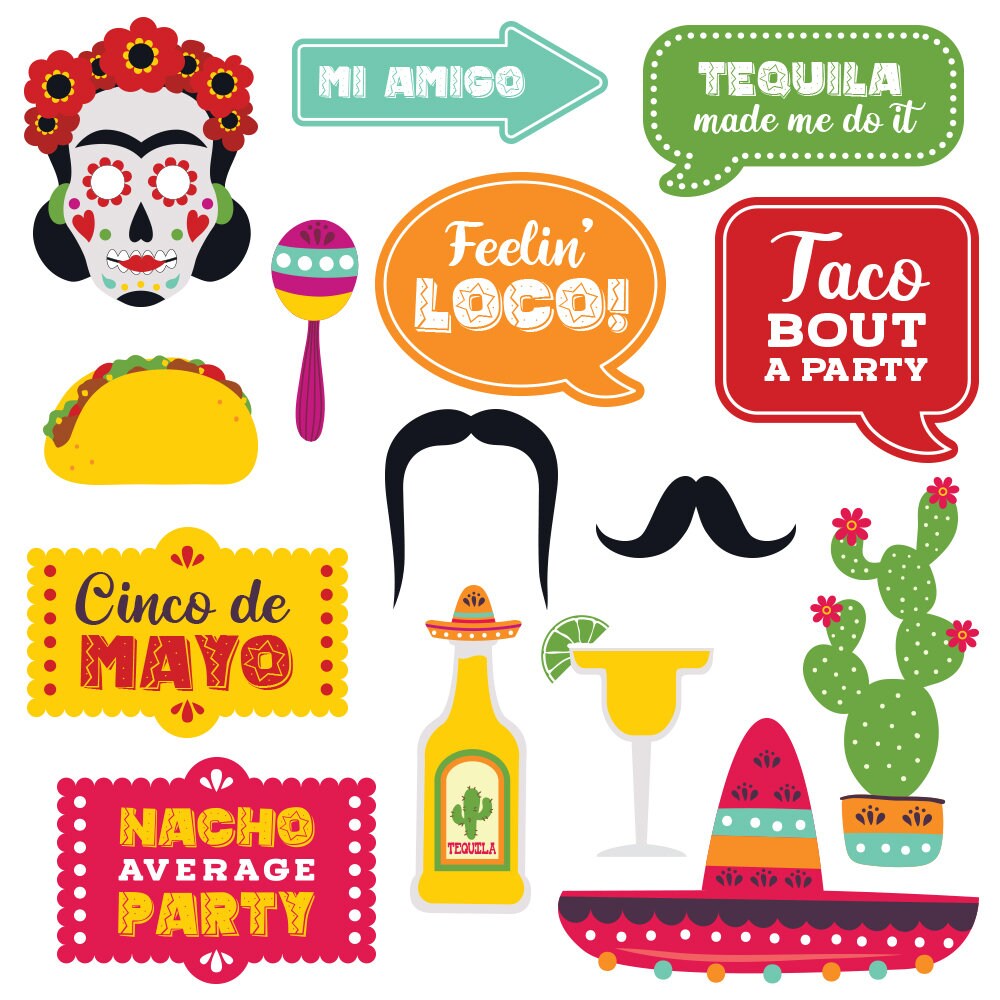 Fiesta Photo Booth Props FULLY ASSEMBLED Mexican Fiesta | Etsy