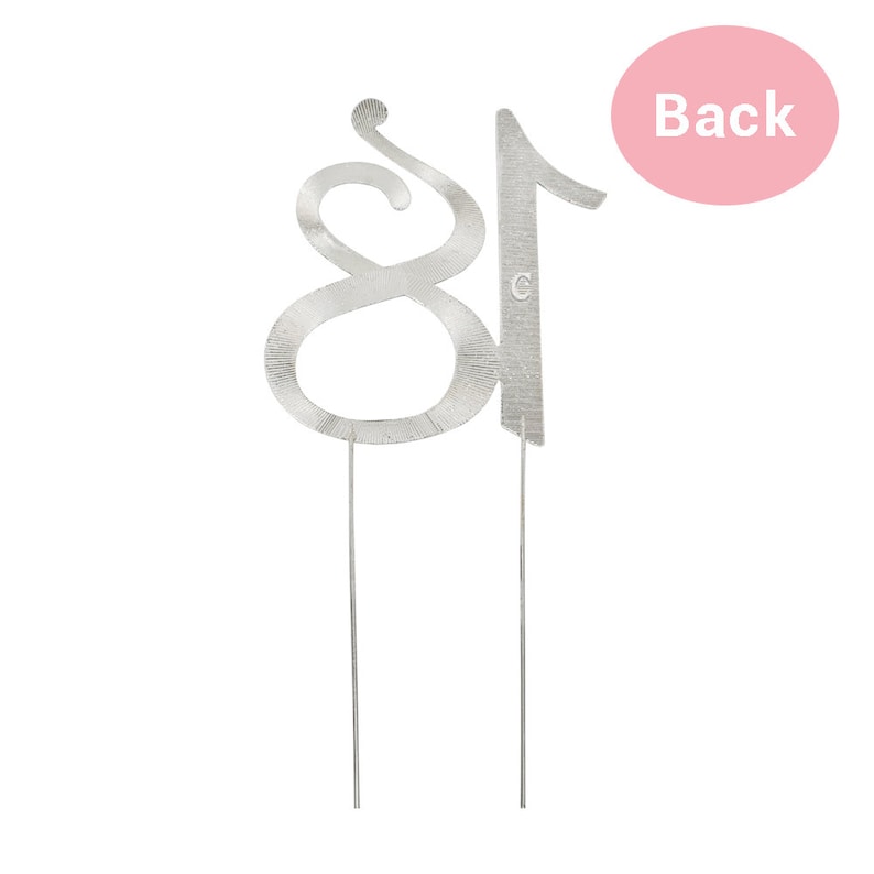 18 Birthday Cake Topper | SILVER 18th Birthday | Number Eighteen | 18th ...