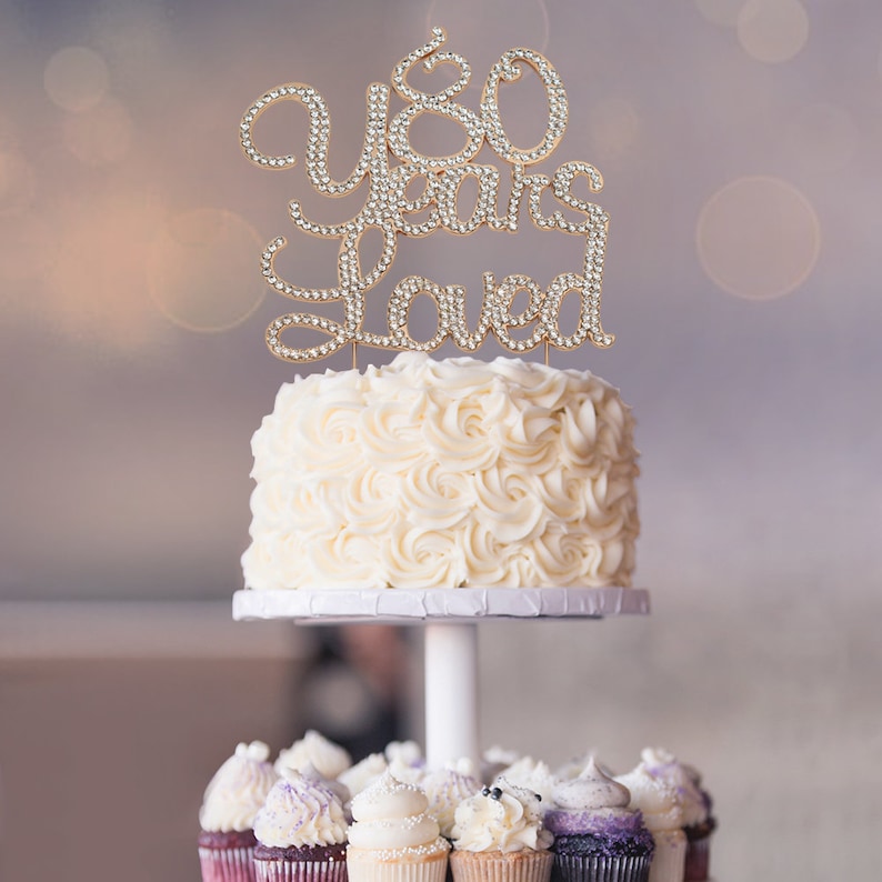 80 Birthday Cake Topper 80 Years Loved ROSE GOLD 80th | Etsy
