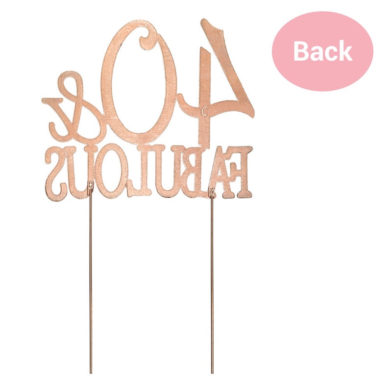 40 ROSE GOLD Birthday Cake Topper 40 and Fabulous Sparkly - Etsy