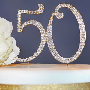 50 GOLD Cake Topper - 50th Birthday or Anniversary Decoration Ideas ...