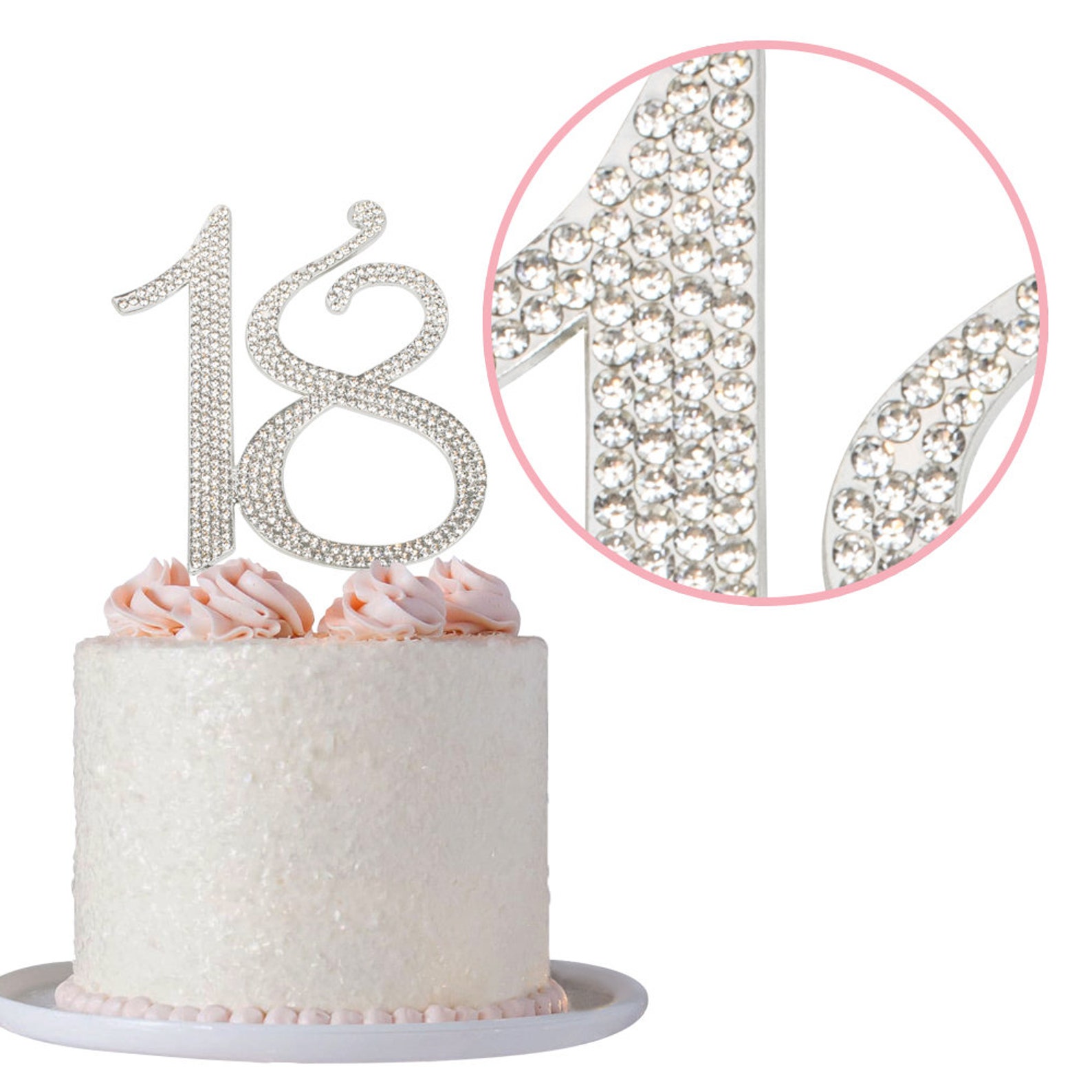 18 Birthday Cake Topper SILVER 18th Birthday Number | Etsy