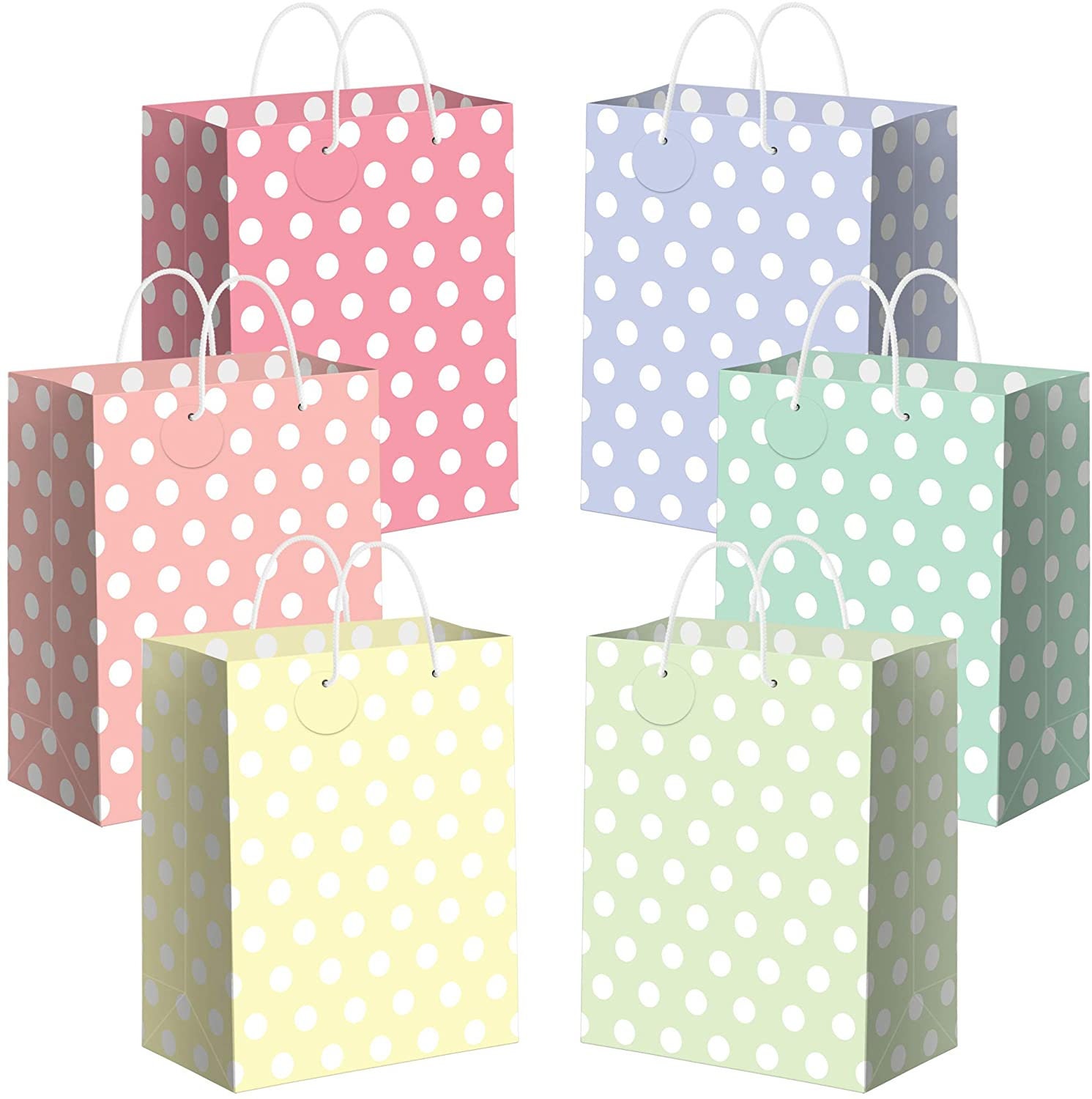 Pastel Colored Polka Dot Paper Bags