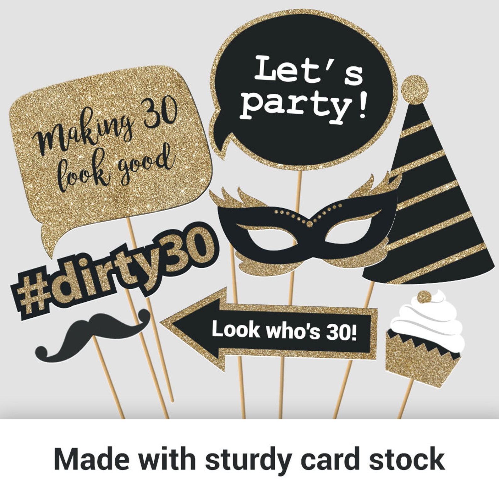 Dirty 30 Photo Booth Props FULLY ASSEMBLED 30th Birthday - Etsy
