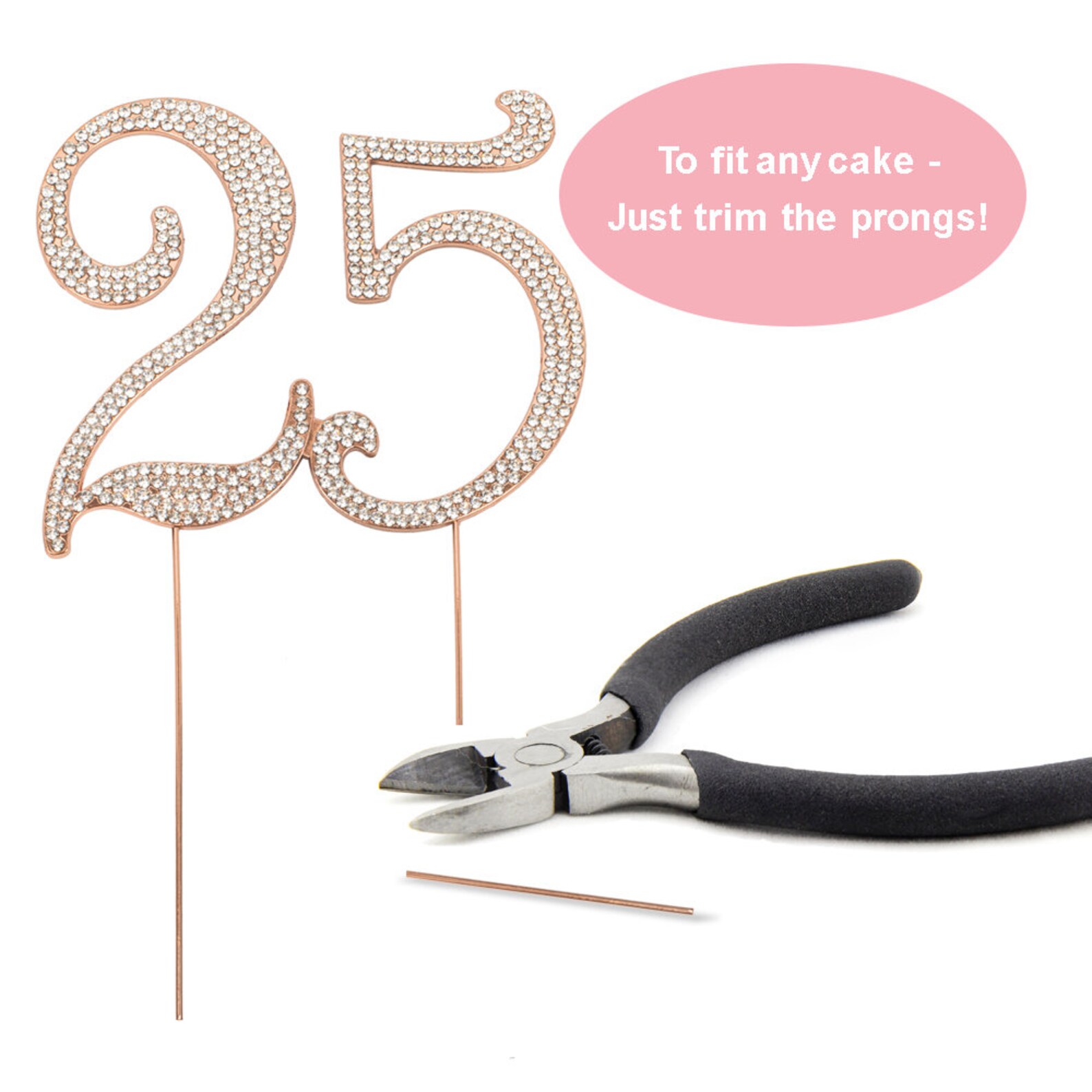 25 Cake Topper 25th ROSE GOLD Birthday or Anniversary Cake - Etsy