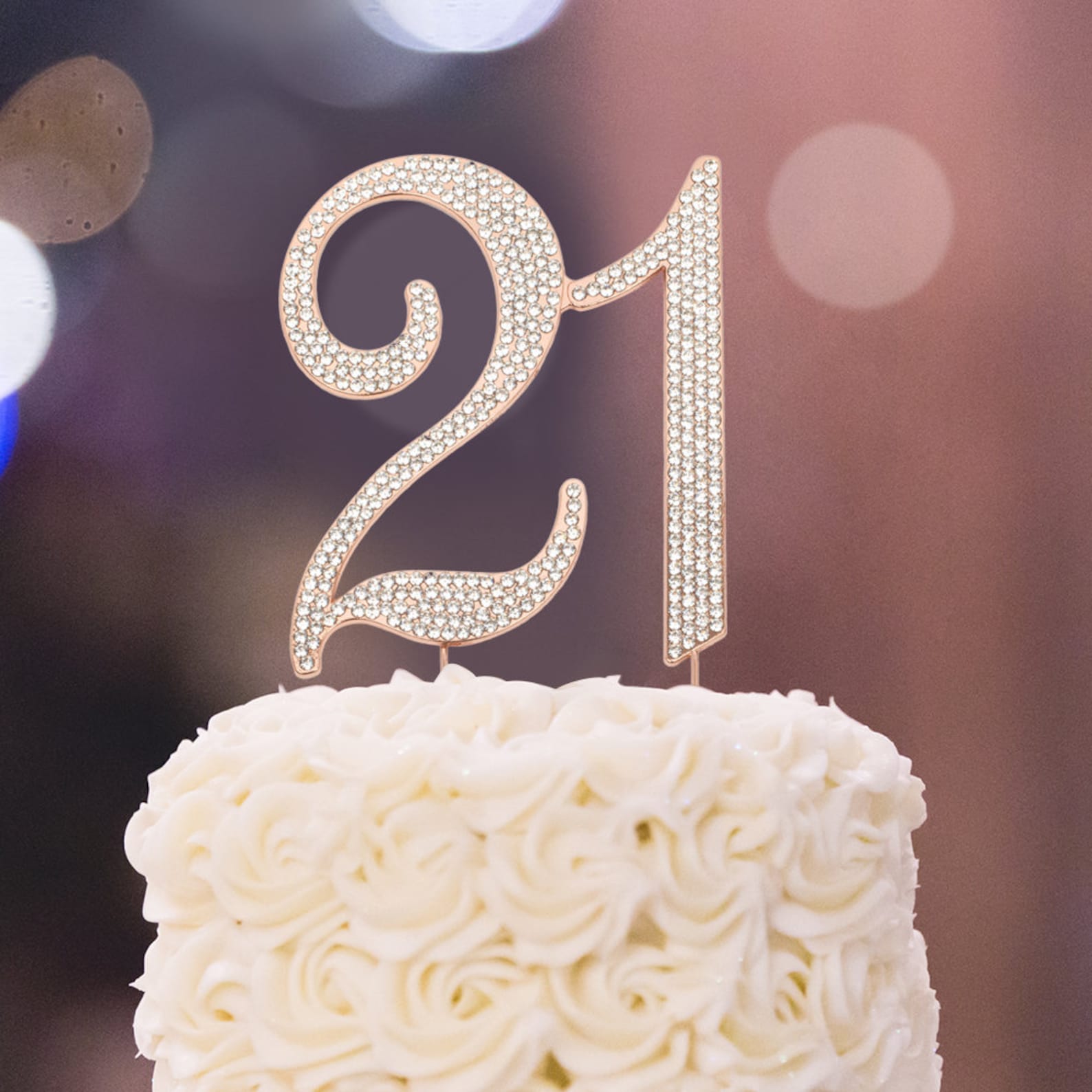21 Birthday Cake Topper 21st ROSE GOLD Cake Decoration Ideas - Etsy