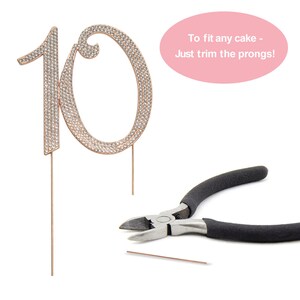 10 Birthday Cake Topper - ROSE GOLD - 10th Birthday or Anniversary Cake ...