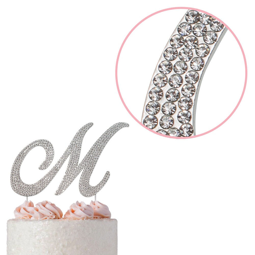 Letter "m" Birthday Cake Topper | M Wedding Cake Topper | SILVER Letter ...