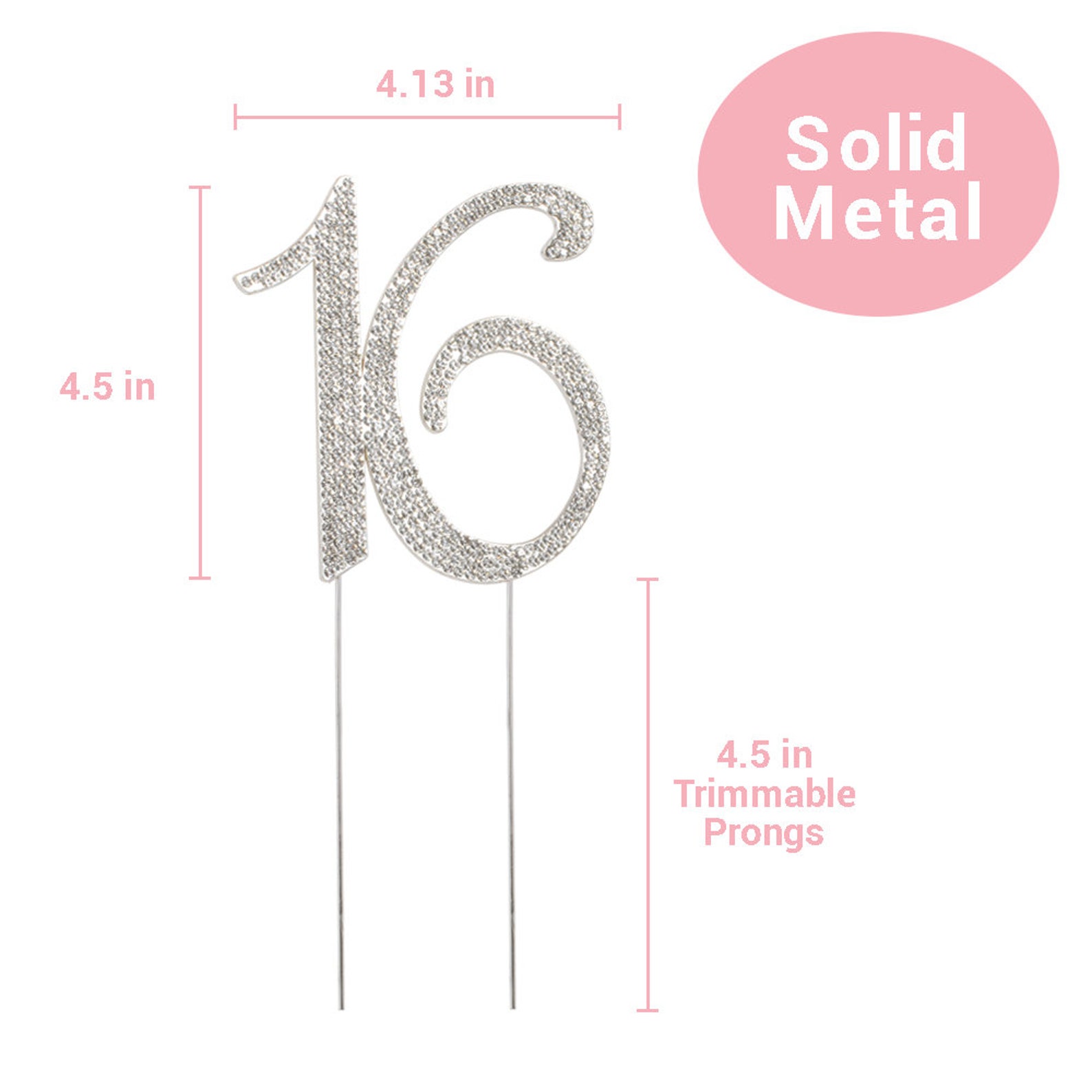 16 Birthday Cake Topper SILVER 16th Birthday Party - Etsy