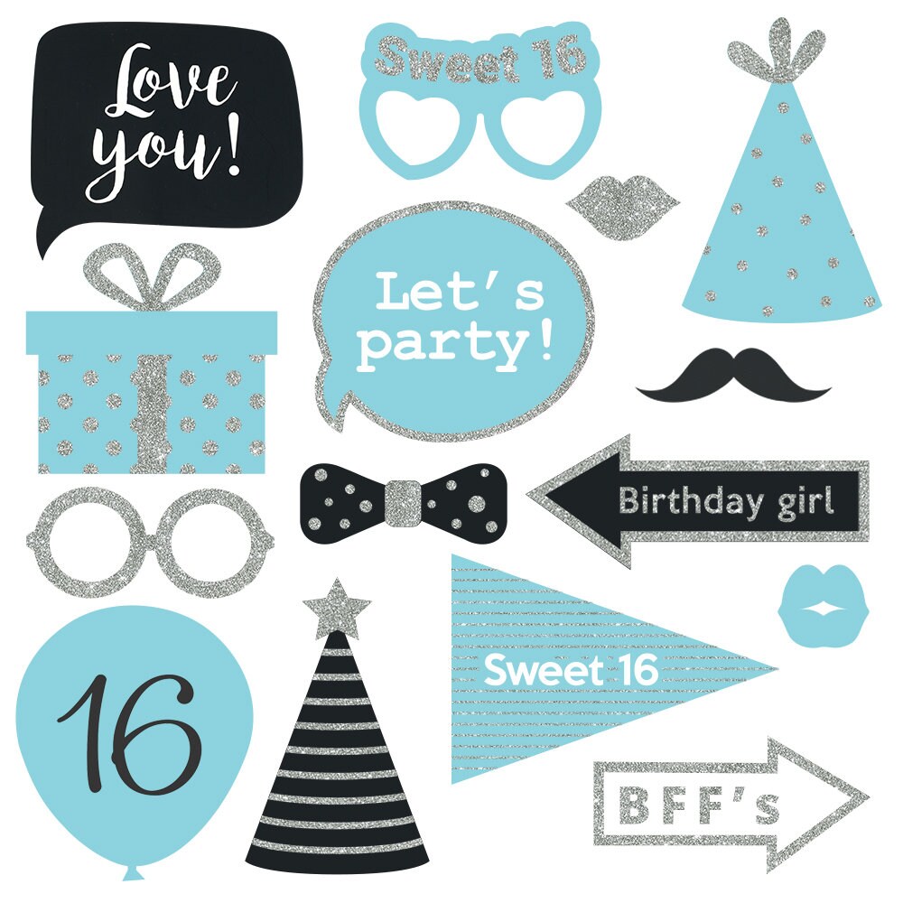 Sweet 16 Photo Booth Props FULLY ASSEMBLED 16th Birthday - Etsy