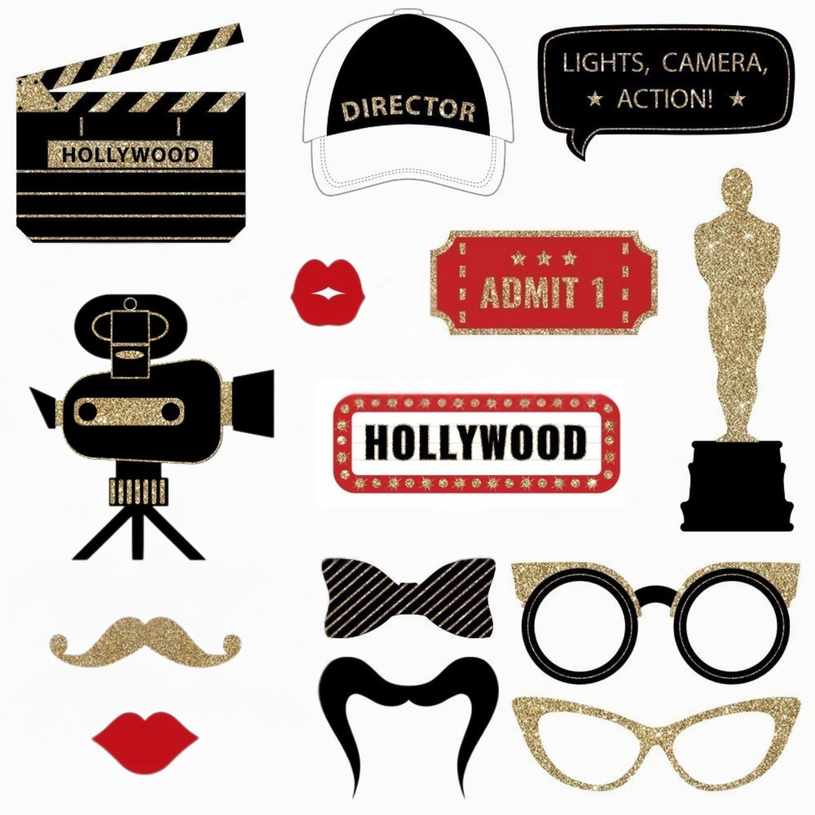 Hollywood Photo Booth Props | FULLY ASSEMBLED | Hollywood Movie Party ...