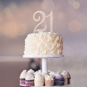 21 Birthday Cake Topper | 21st ROSE GOLD Cake Decoration Ideas | Number ...
