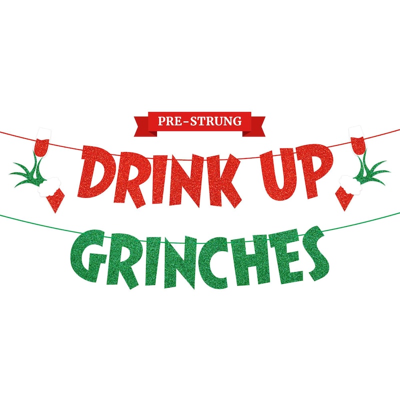 Grinch Xmas Party Banner - Etsy
