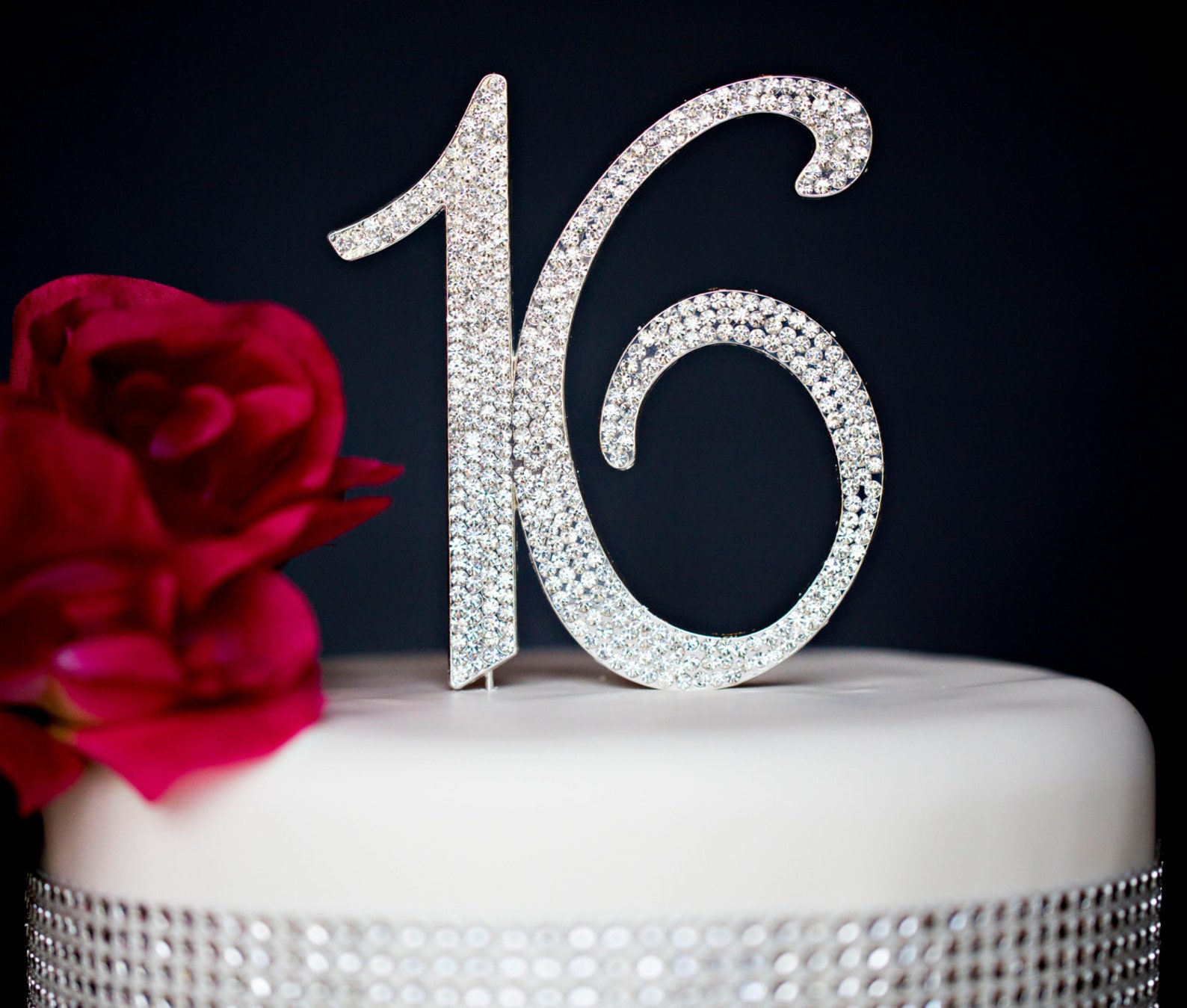 16 Birthday Cake Topper SILVER 16th Birthday Party - Etsy
