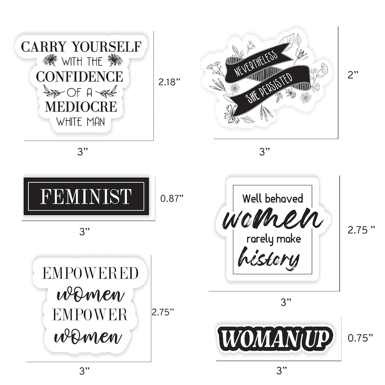 Feminist Stickers for Women Set of 6 Waterproof Stickers - Etsy