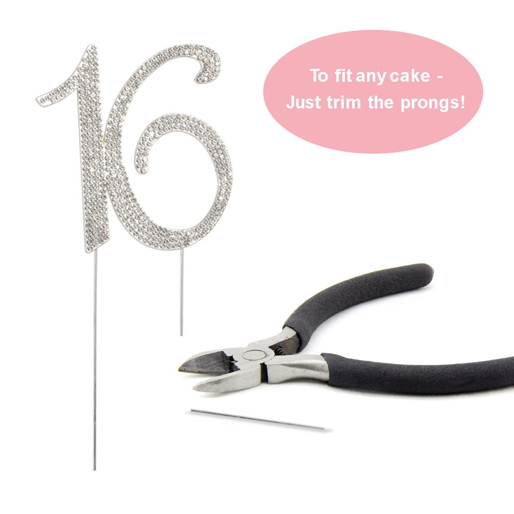 16 Birthday Cake Topper SILVER 16th Birthday Party - Etsy