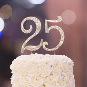 25 Cake Topper | 25th ROSE GOLD Birthday or Anniversary Cake Topper ...