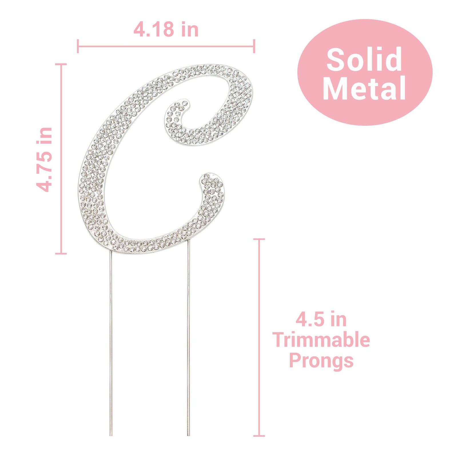 Letter "c" Birthday Cake Topper | C Wedding Cake Topper | SILVER Letter ...