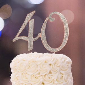 40 Birthday or Anniversary Cake Topper ROSE GOLD Number 40 Cake ...