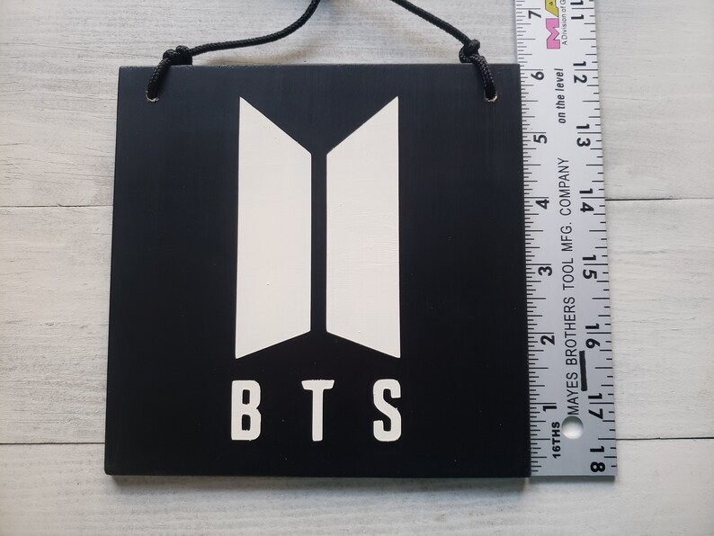 BTS Emblem or BTS Army Painted Sign 6-in square Door Hanger | Etsy