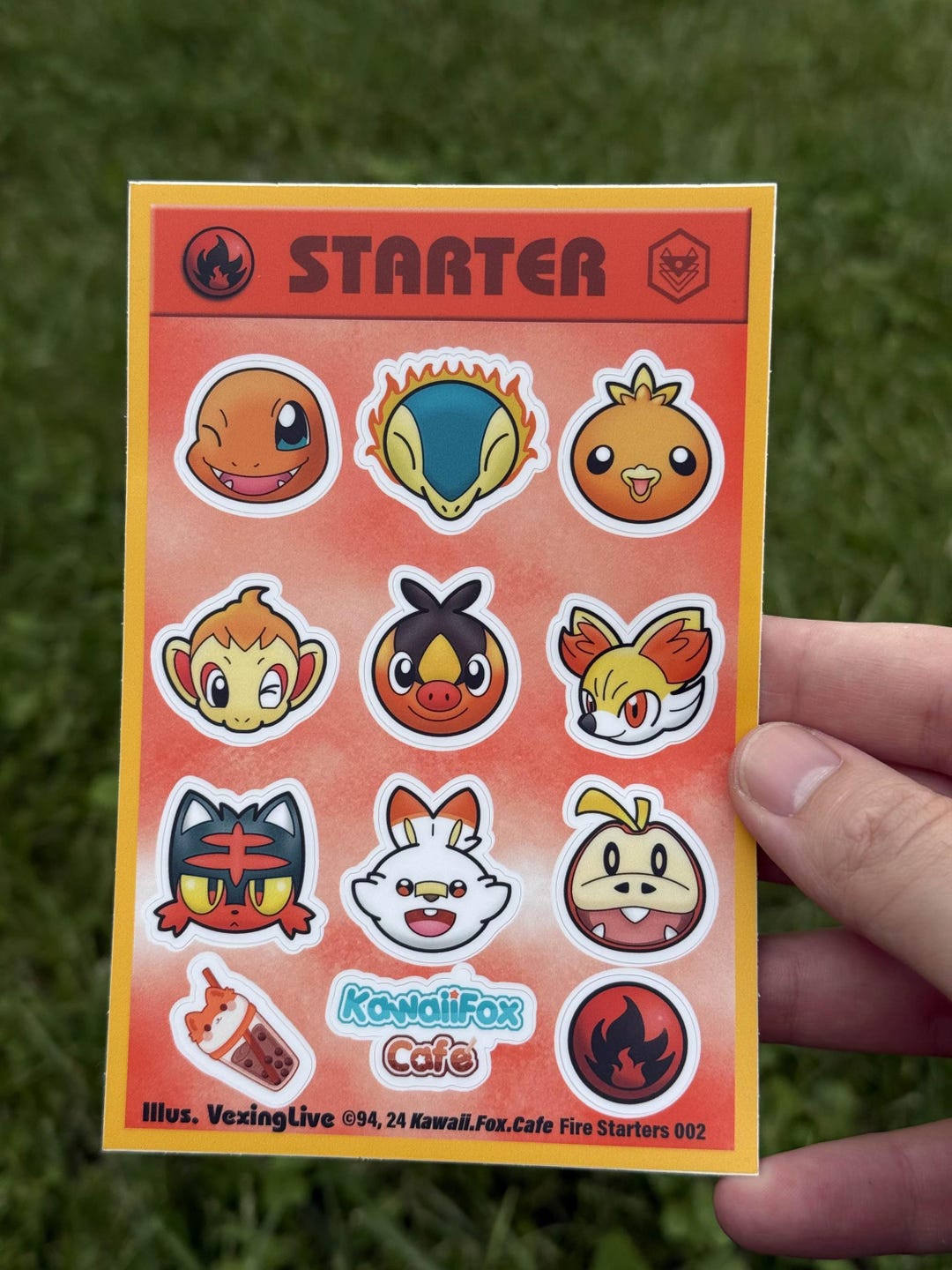 Cute Fire Poke Sticker Sheet | Kawaii, Aesthetic, Stationery, Anime ...