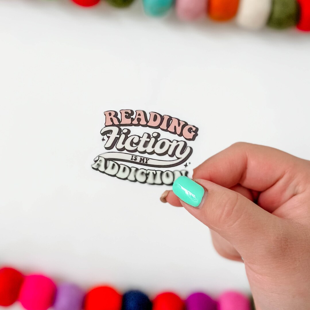 LMSS® STICKER - Reading Fiction is My Addiction | Mama Sticker | Trendy ...