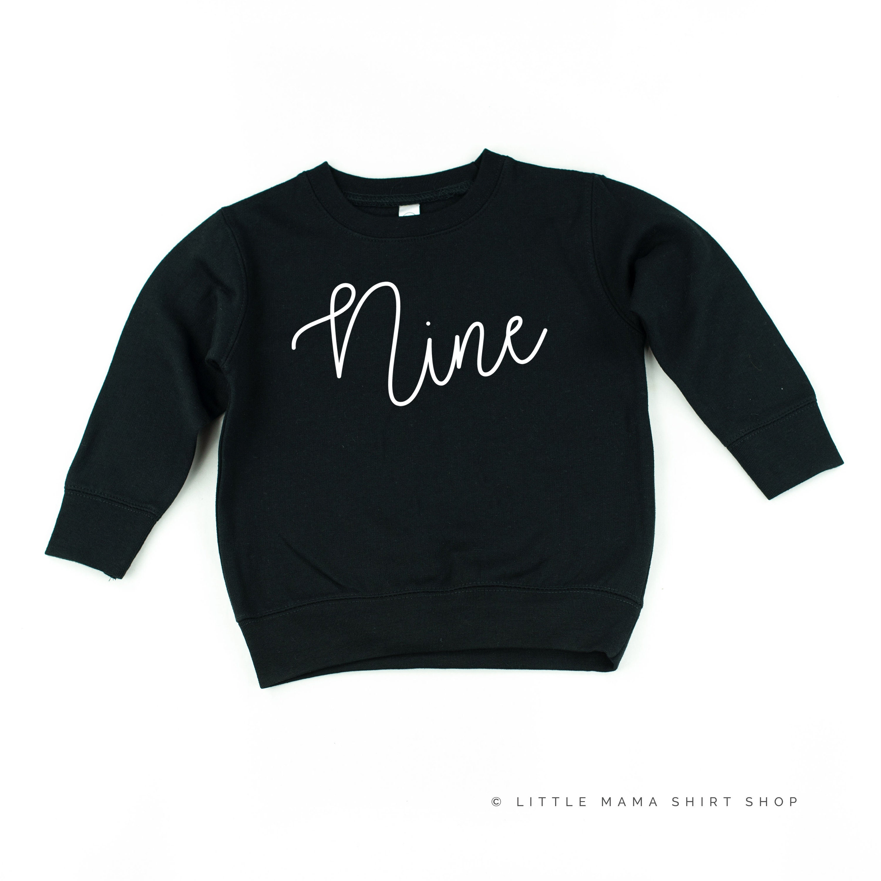 Birthday Number NINE© CURSIVE Font | SWEATER for Girls | Girl ...
