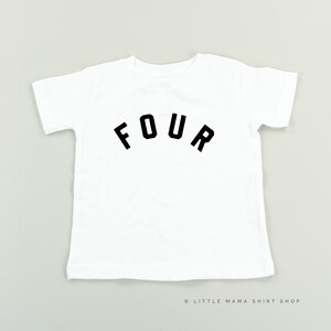 Birthday Number FOUR - BLOCK FONT© |toddler Shirt |birthday Shirt ...