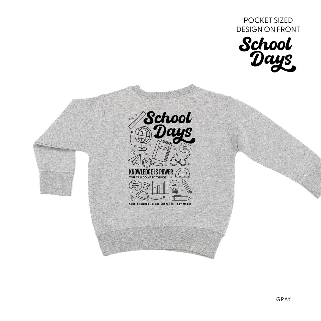 School Days Pocket Design on Front W/ Full School Days Design on Back ...