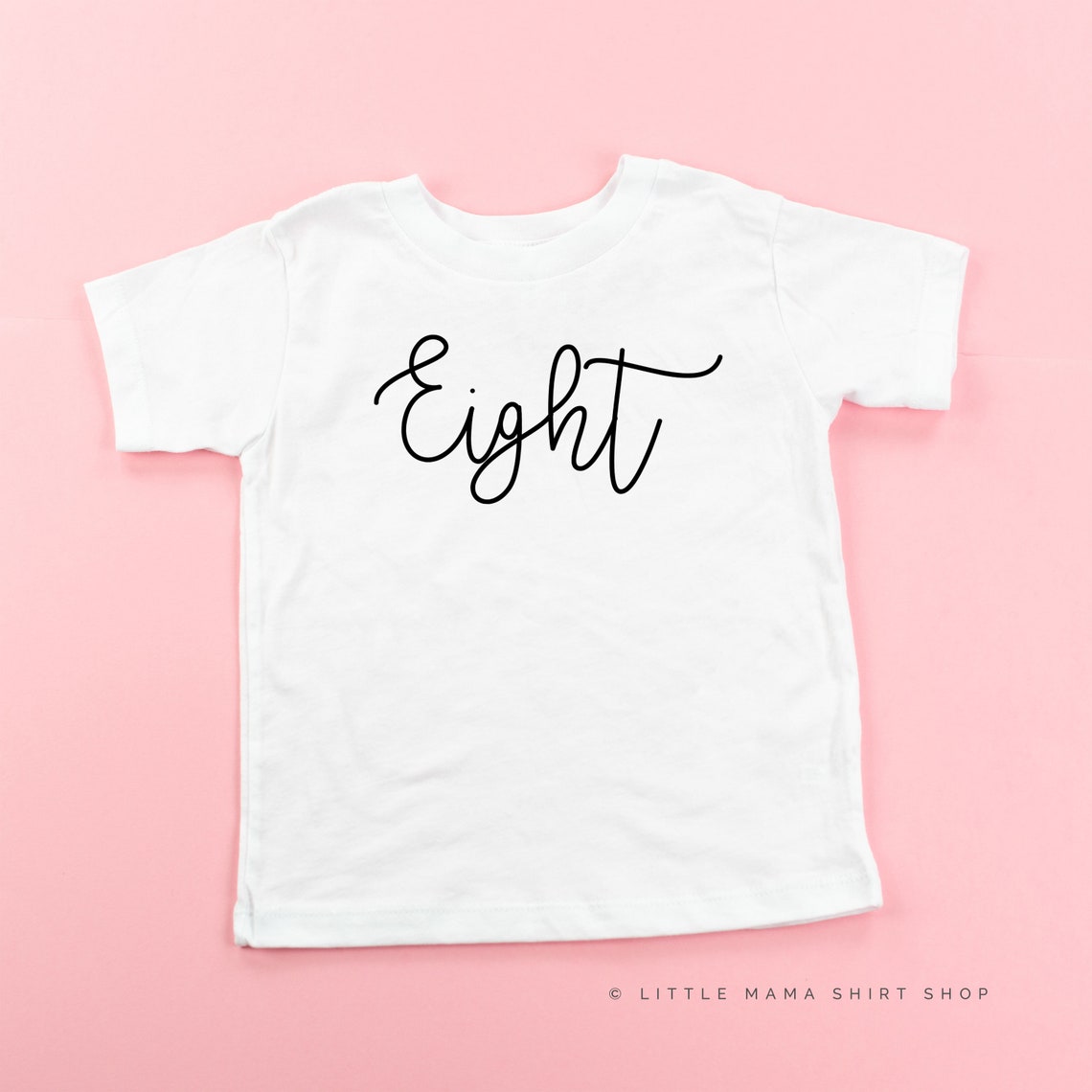 Birthday Number EIGHT © CURSIVE FONT toddler Girl Shirt - Etsy