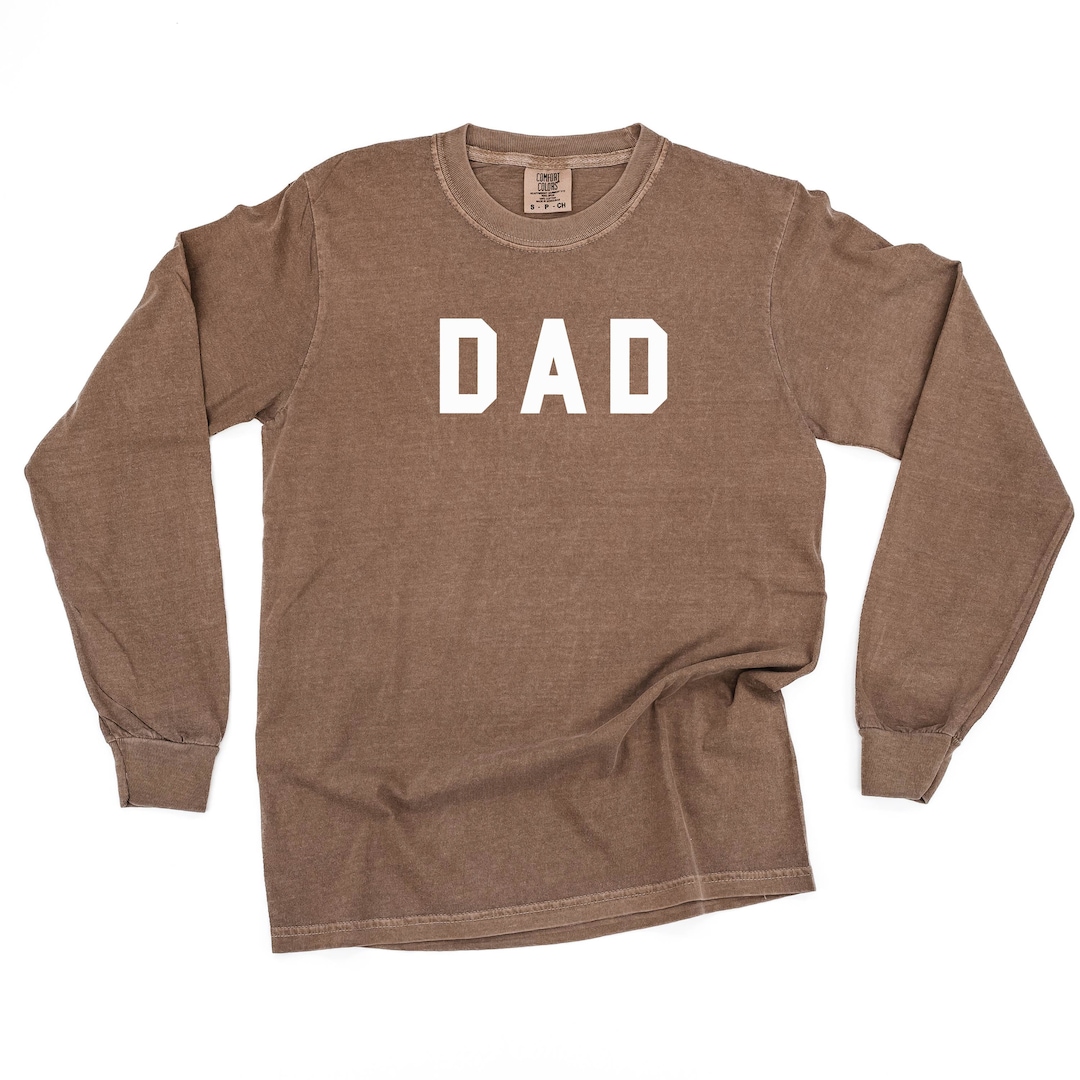 DAD - Standard Block Font - LONG SLEEVE Comfort Colors Tee | Men's ...