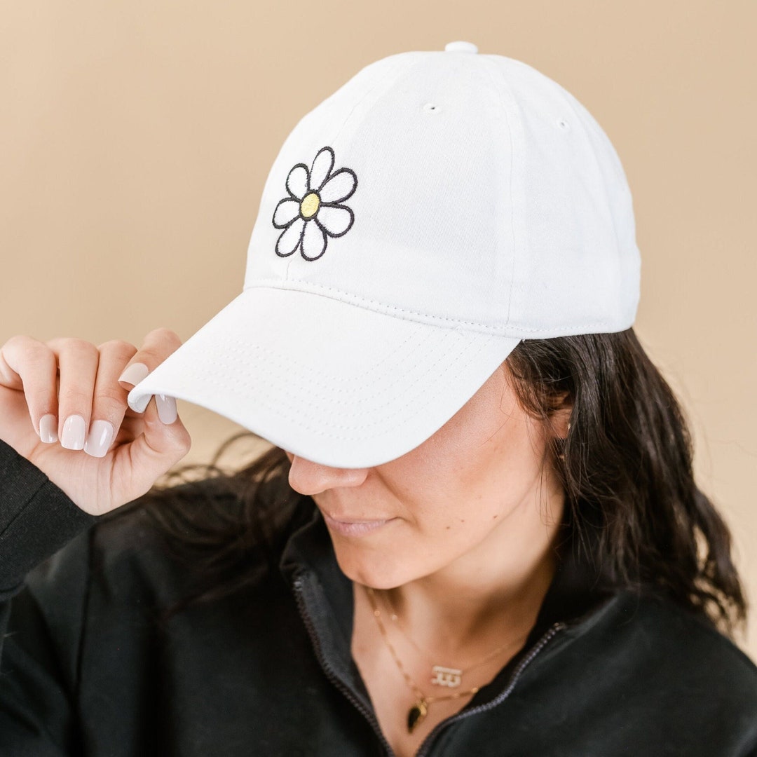 Adult Size - DAISY - White Baseball Cap | Hats for Moms | Women's ...