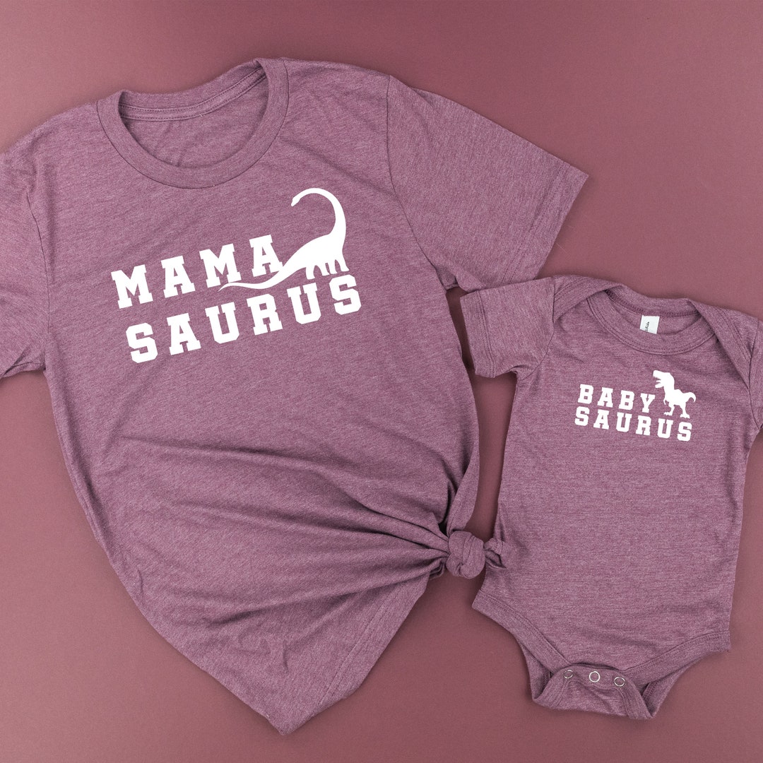 Mamasaurus & Babysaurus Set of 2 PLUM Shirts Mamasaurus Shirt Mommy and ...