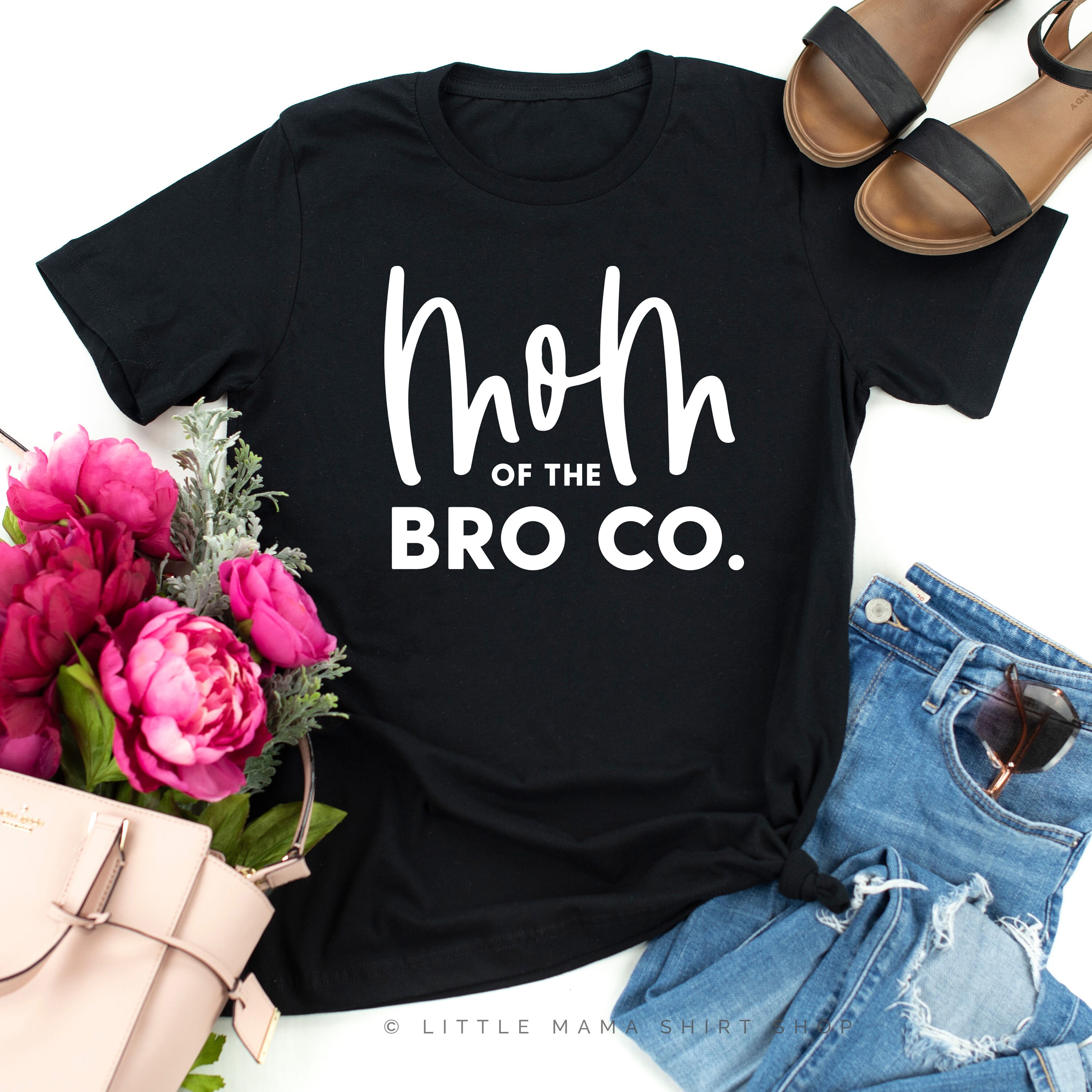 Mom of the Bro Co.bro Co. BLACK W/white Set of 2 Shirts - Etsy