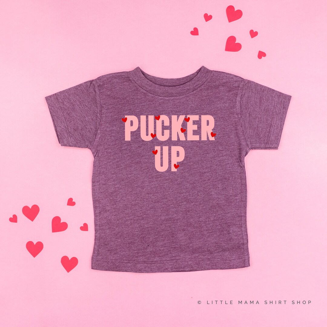 Pucker up Mini Hearts Child Tee Valentine Graphic Tee Valentine's Day ...