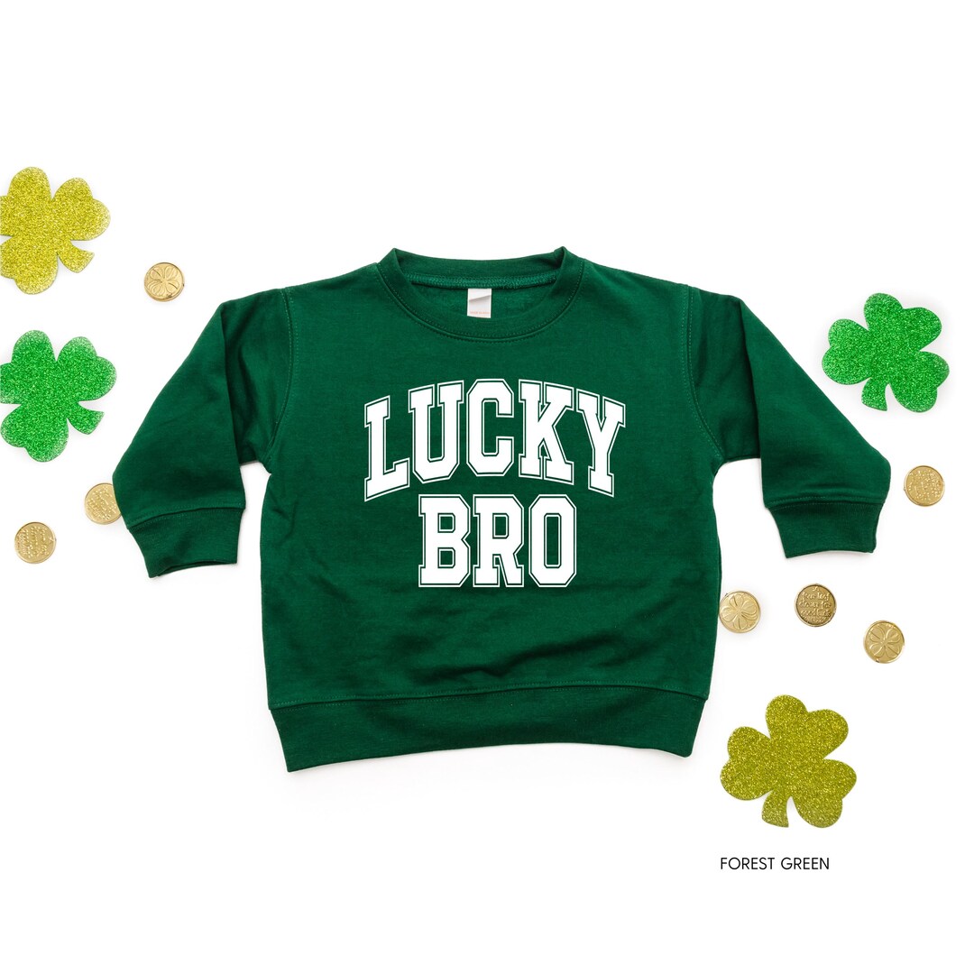 Lucky Bro - Varsity Outline - Child Sweater | Lucky Vibes | St Patricks ...