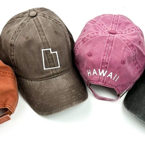 50 States - Baseball Cap (state Outline Front - State Name Back / White ...