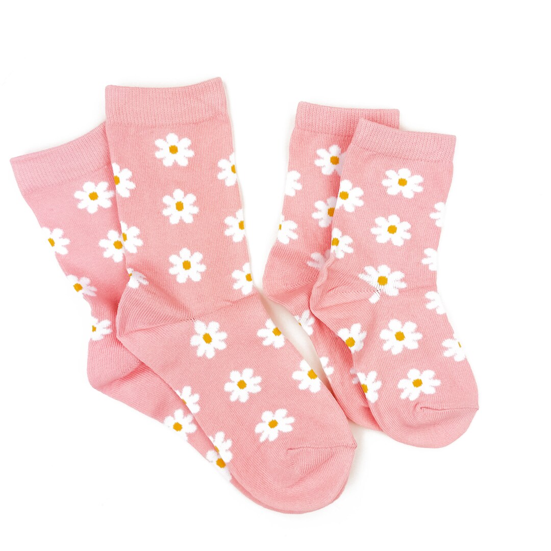 LMSS® CHILD CREW Socks - Everything is Blossom (pink-all Over Daisies ...