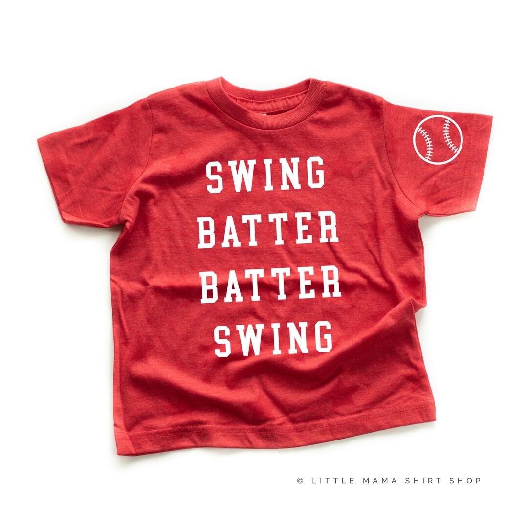 Swing Batter Batter Swing - Baseball Detail on Sleeve - Short Sleeve ...