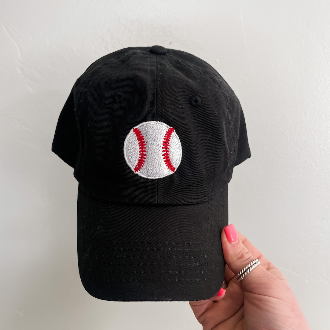 CHILD SIZE Baseball Cap - Black W/ Solid Baseball | Hats for Kids ...