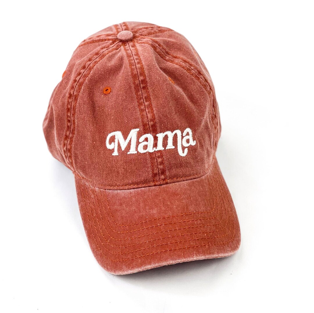 Mama - (italic) - Burnt Orange Baseball Cap | Hats for Moms | Women's ...