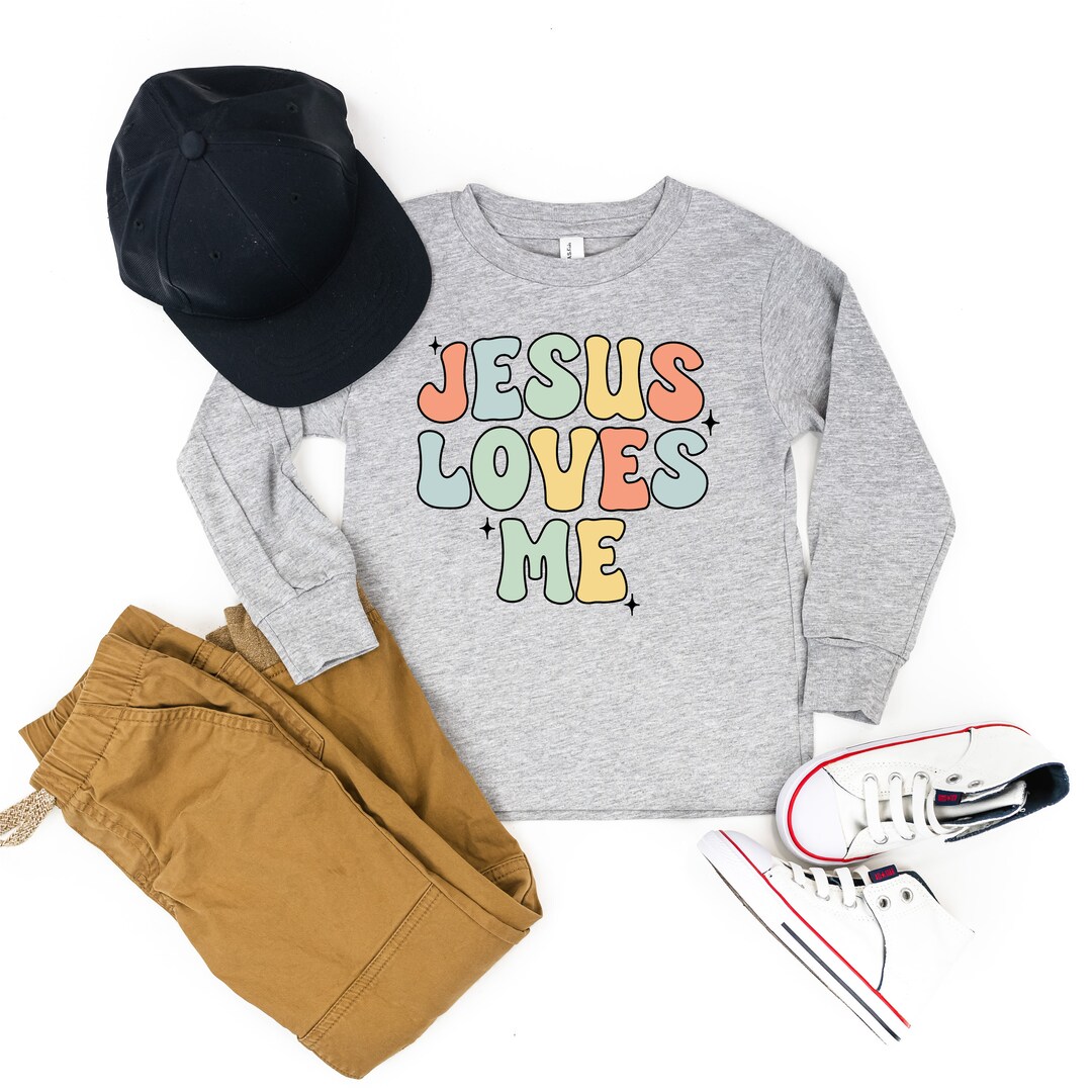 Boy Version - Jesus Loves Me - Child LONG SLEEVE Tee | Kids Easter ...
