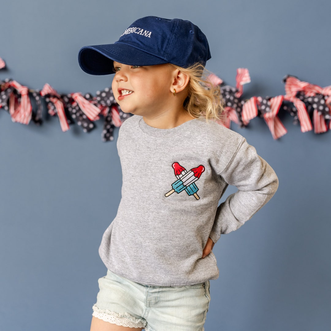 Embroidered Child Sweater - Bomb Pops (pocket) | Kids Graphic Tee ...